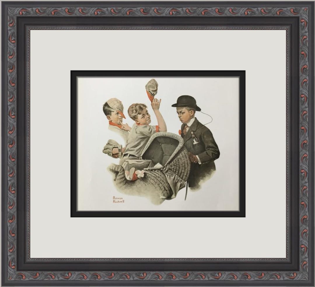 Norman Rockwell Walking the Baby Custom Framed Print - Etsy