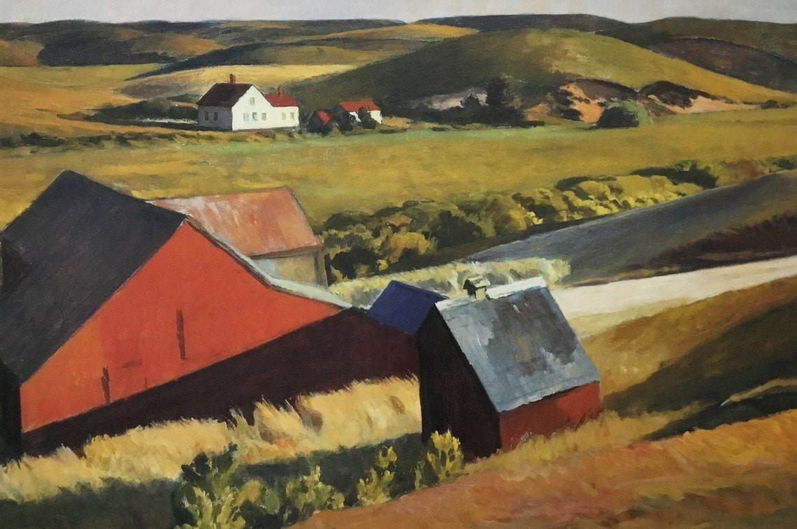 Edward Hopper Cobb's Barn and Distant Houses Custom Framed Print - Etsy
