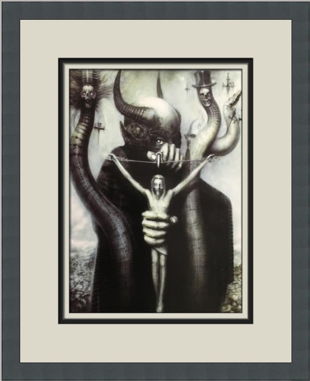 Hr Giger H R Giger Satan I Custom Framed Print Etsy 0910
