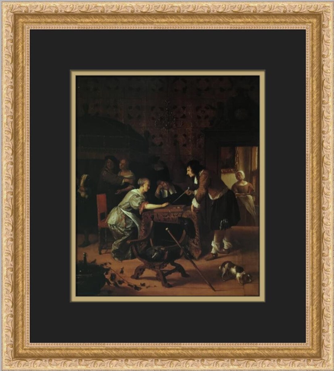 Jan Steen A Game of Backgammon Custom Framed Print - Etsy