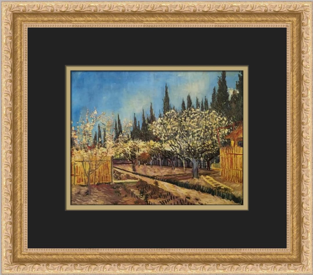 Vincent Van Gogh Orchard Surrounded by Cypresses Custom Framed Print - Etsy