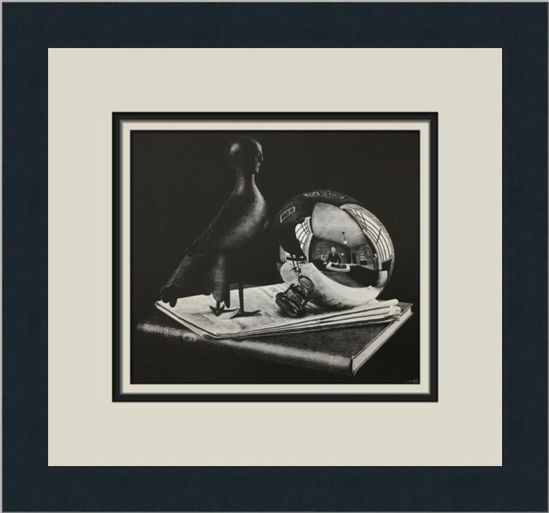 M.C. Escher MC Escher Still Life With Reflecting Sphere Custom Framed ...