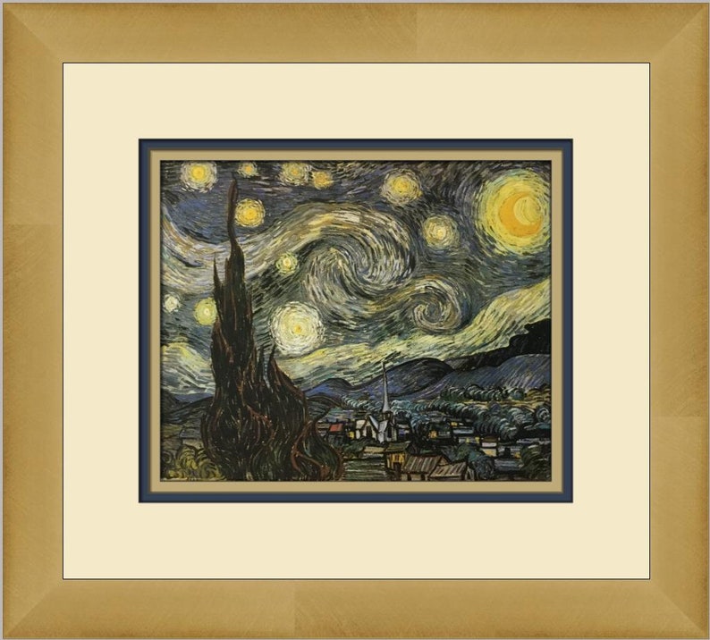 Vincent Van Gogh the Starry Night Custom Framed Print - Etsy