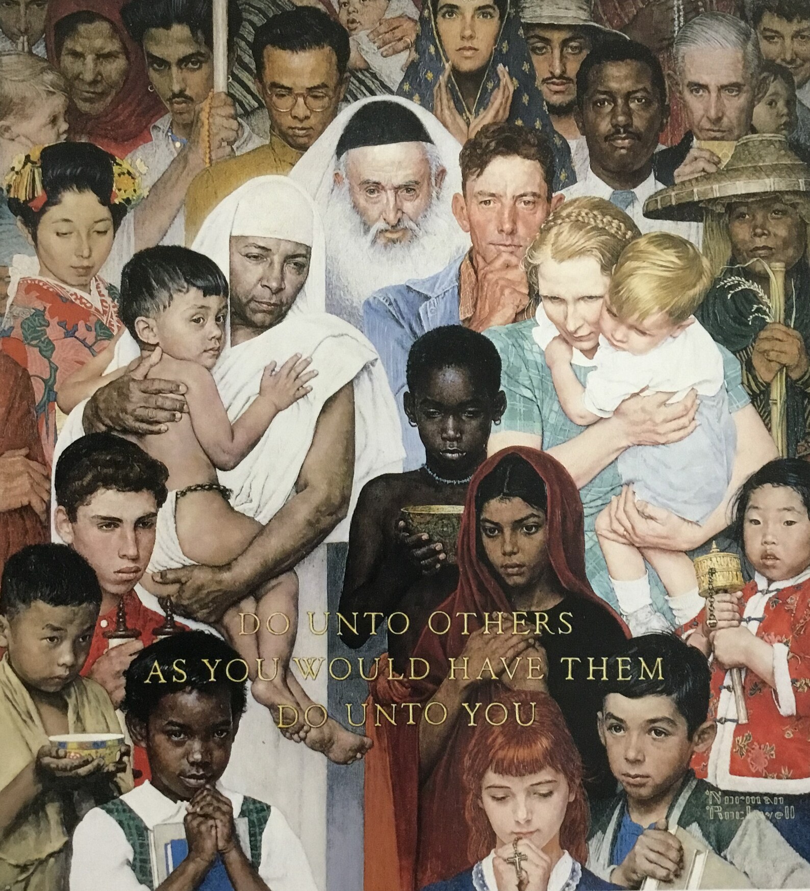 Norman Rockwell Golden Rule Custom Framed Print - Etsy