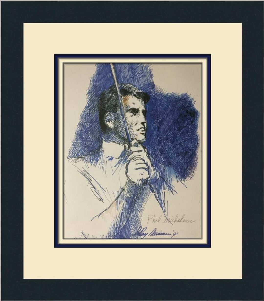 Leroy Neiman Phil Mickelson Custom Framed Print - Etsy