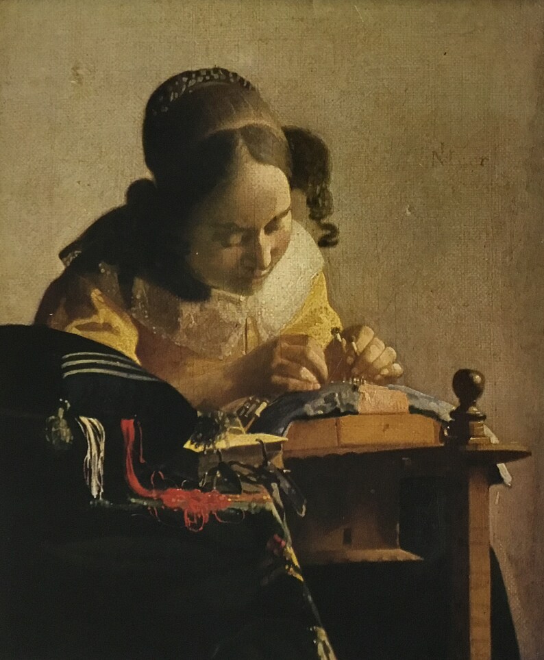 Johannes Vermeer the Lacemaker Custom Framed Print - Etsy