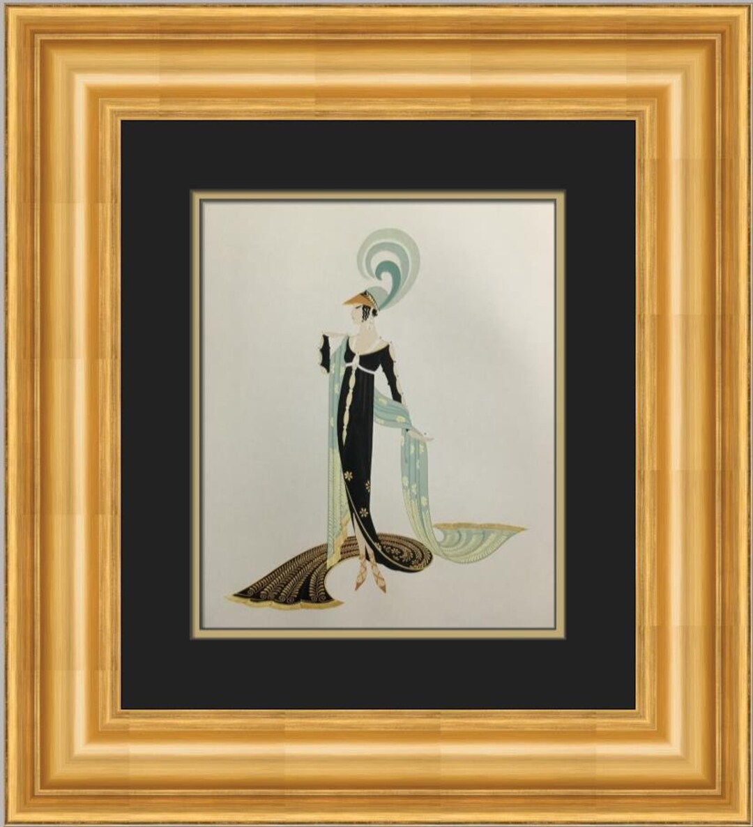 Erte Directoire Custom Framed Print - Etsy