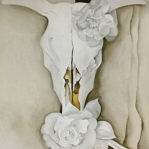 Georgia O'keeffe Cow's Skull With Calico Roses Custom Framed Print - Etsy