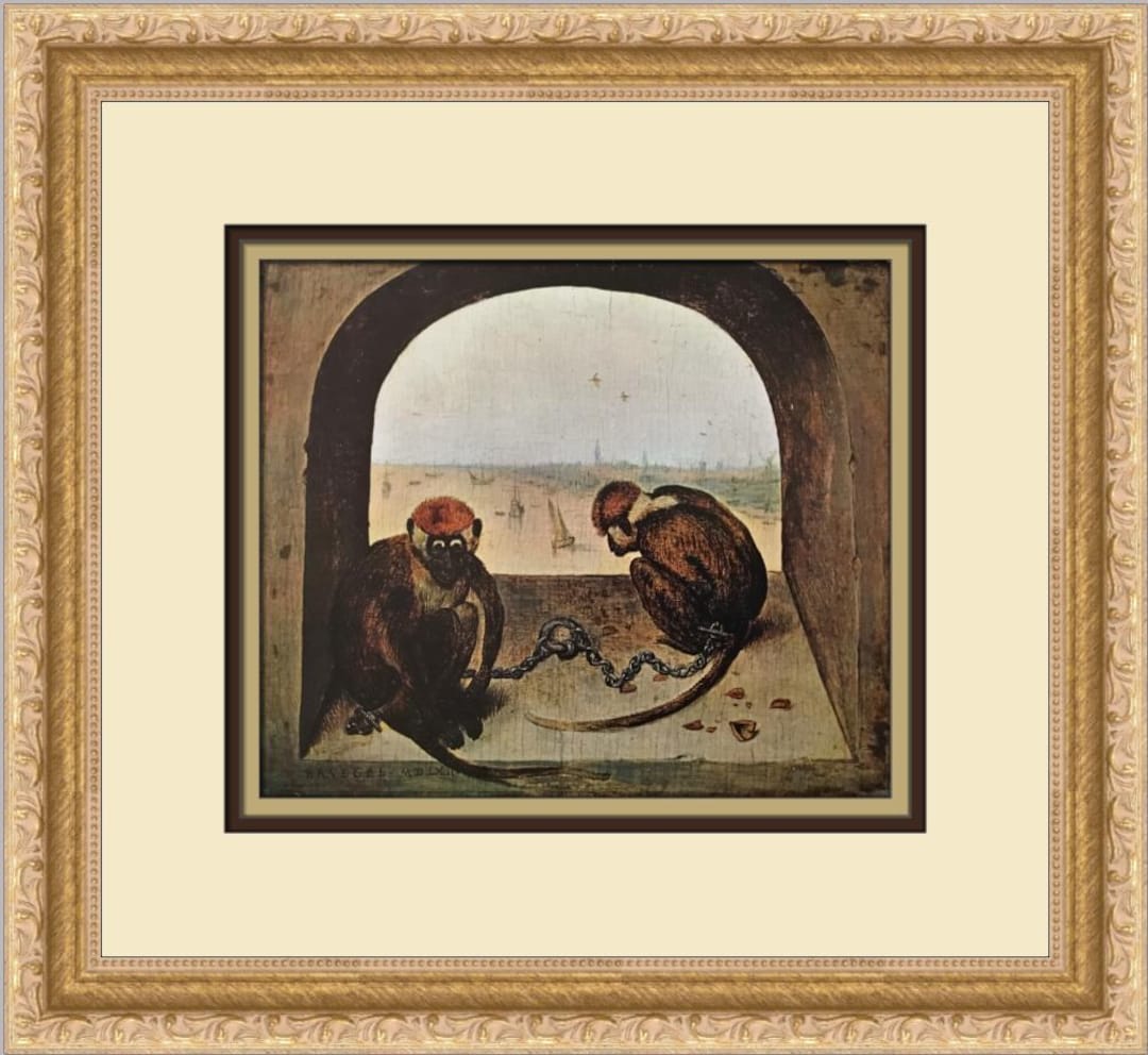 Pieter Bruegel the Elder Two Monkeys Custom Framed Print - Etsy
