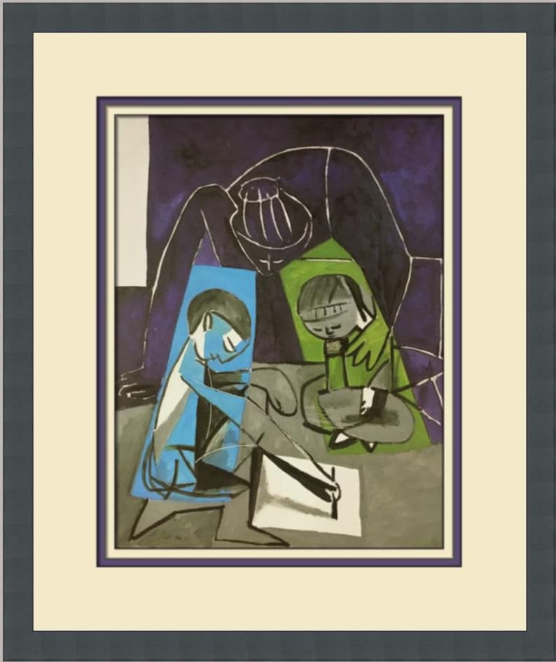 Pablo Picasso Claude Drawing Francoise and Paloma Custom - Etsy