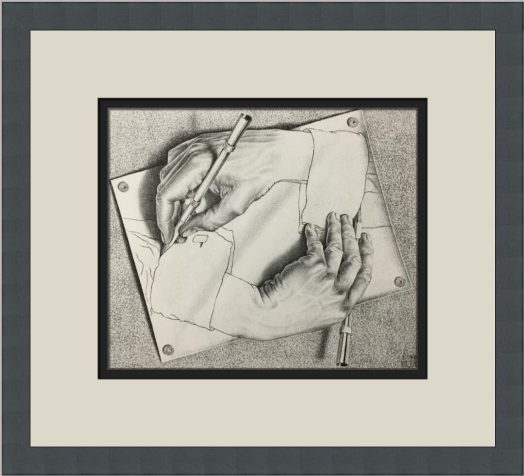 M.C. Escher MC Escher Drawing Hands Custom Framed Print - Etsy
