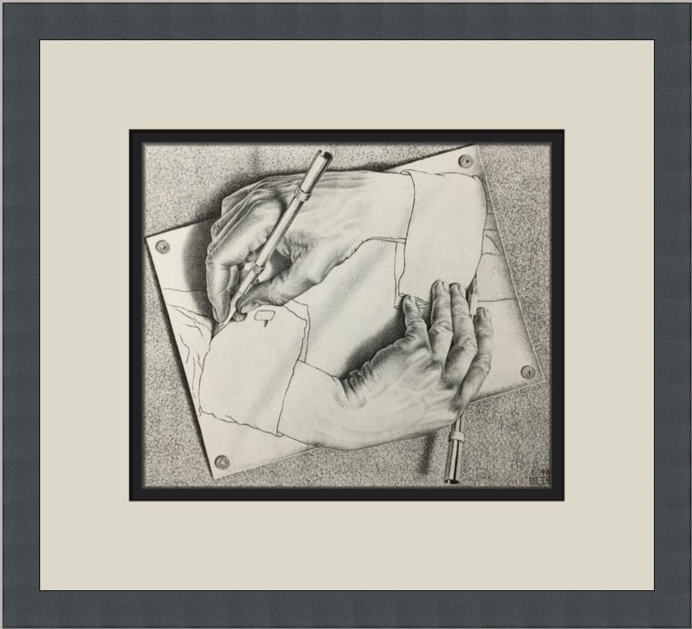 M.C. Escher MC Escher Drawing Hands Custom Framed Print - Etsy