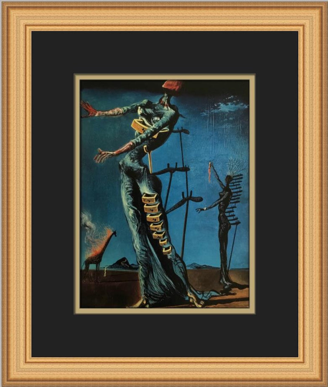 Salvador Dali the Giraffe on Fire Custom Framed Print - Etsy
