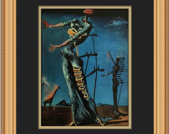 Salvador Dali the Giraffe on Fire Custom Framed Print - Etsy