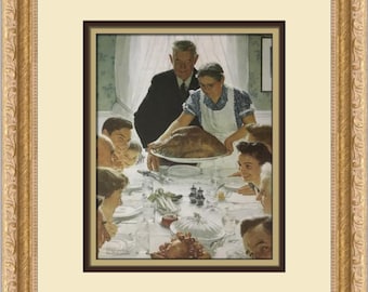Norman Rockwell "freedom From Want 1943 " CUSTOM FRAMED Art Print ...