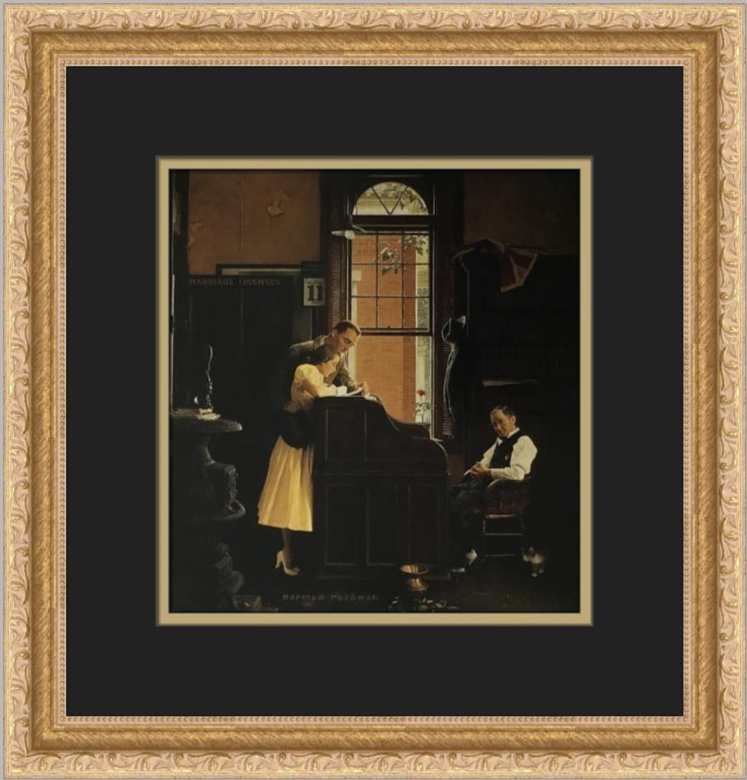 Norman Rockwell the Marriage License Custom Framed Print - Etsy