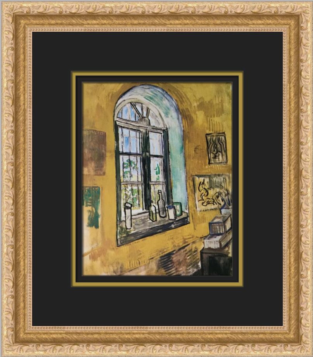 Vincent Van Gogh Window of Vincent's Studio at the Asylum Custom Framed ...