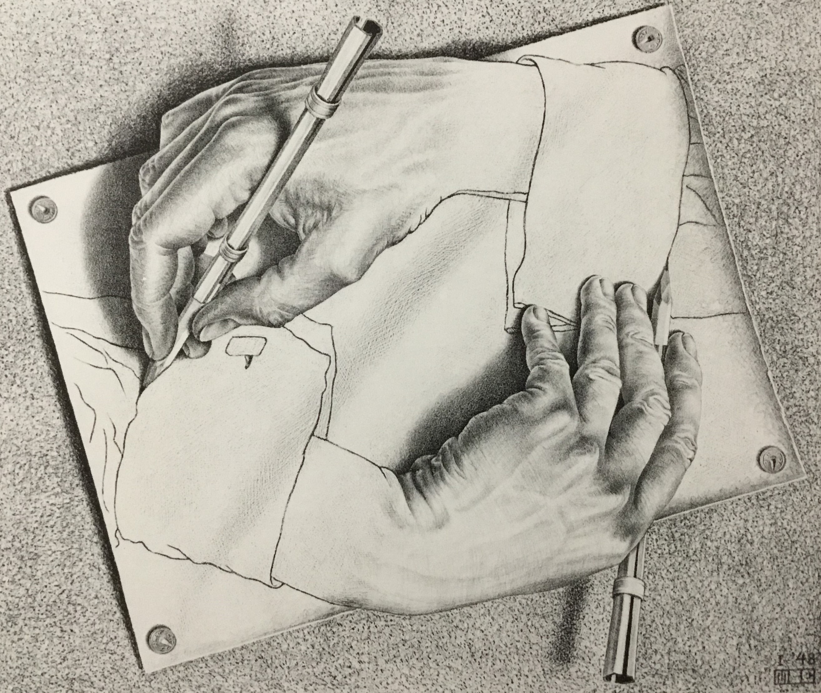 M.C. Escher MC Escher Drawing Hands Custom Framed Print - Etsy Hong Kong