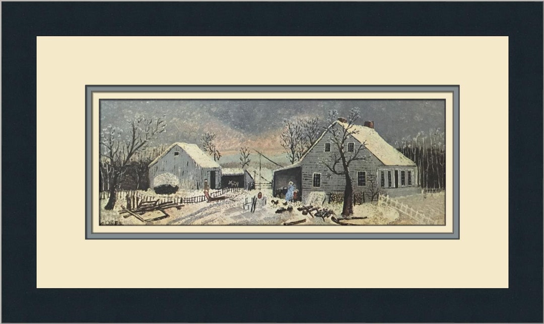 Grandma Moses Home in Winter Custom Framed Print - Etsy
