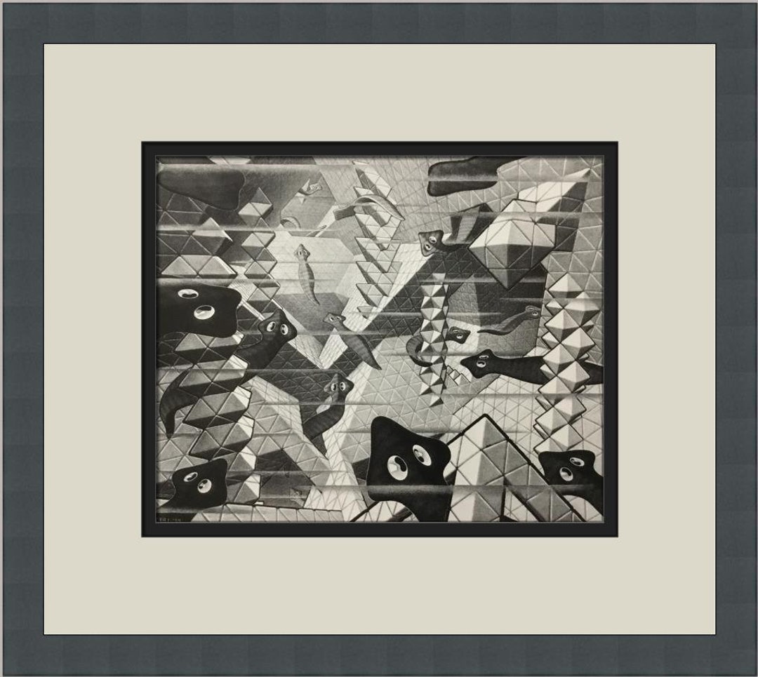 M.C. Escher MC Escher Flat Worms Custom Framed Print - Etsy