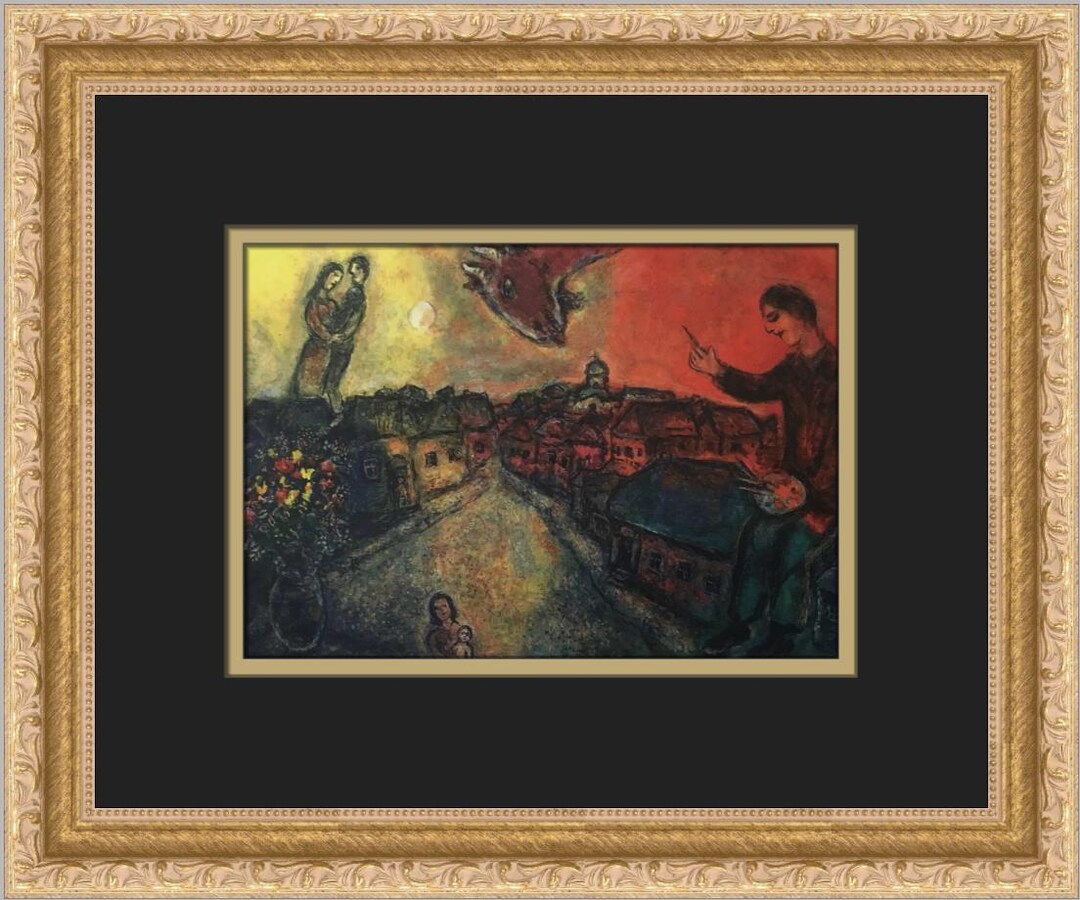 Marc Chagall the Painter Over Vitebsk Custom Framed Print - Etsy