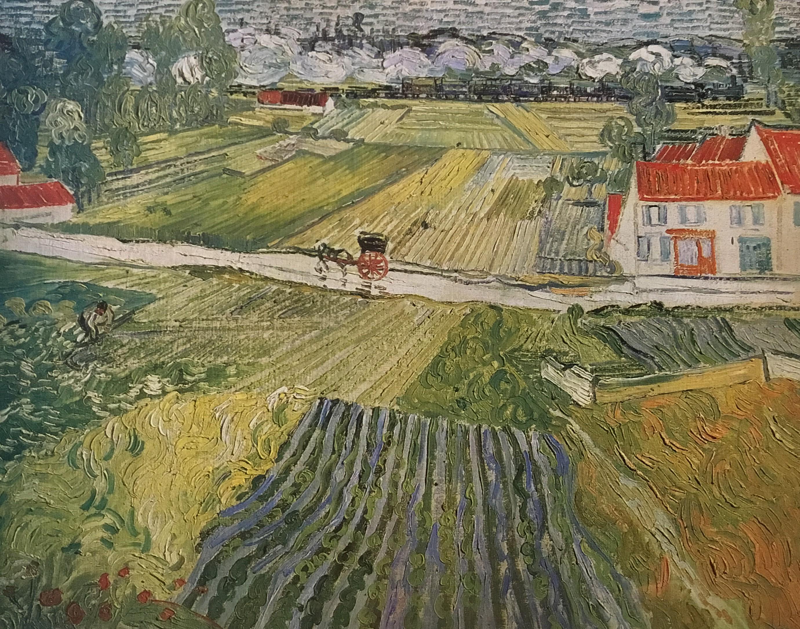Vincent Van Gogh Landscape With Carriage and Train Custom Framed Print ...