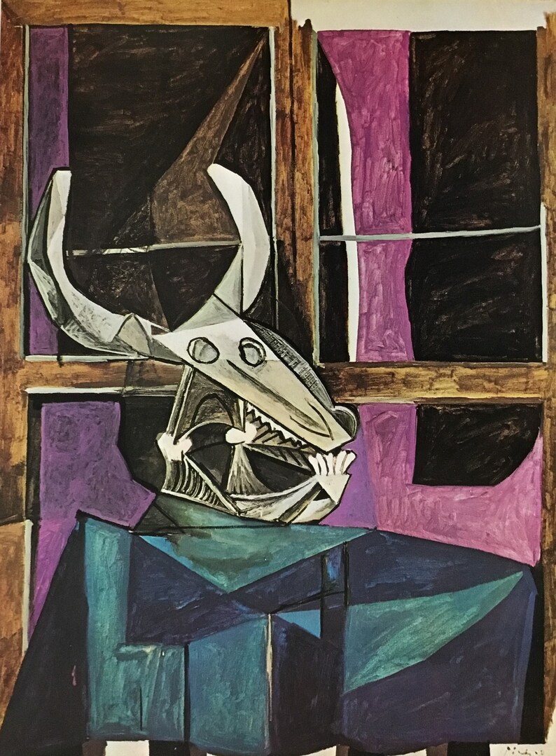 Pablo Picasso Bull's Skull Custom Framed Print - Etsy