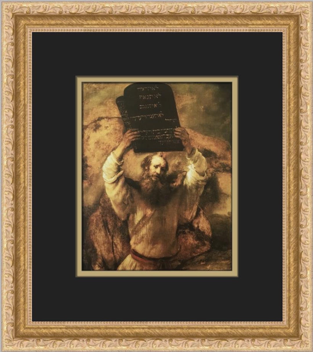 Rembrandt Van Rijn Moses With the Ten Commandments Custom Framed Print ...