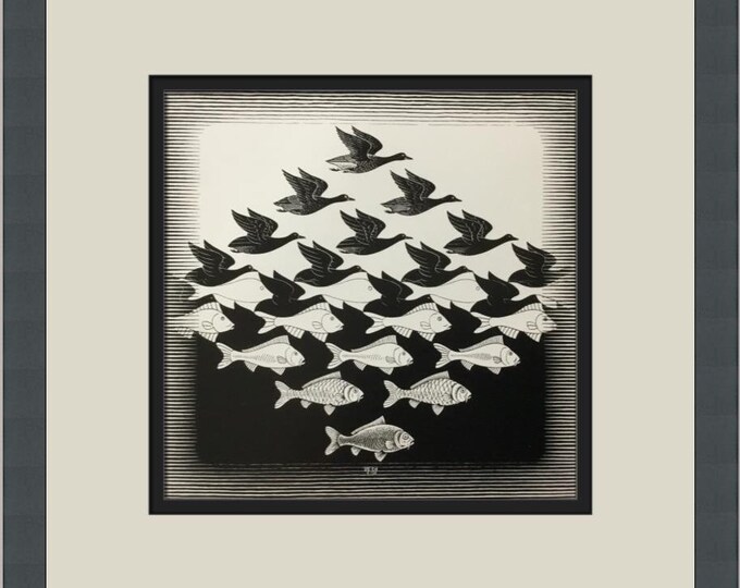 M.C. Escher MC Escher Sky and Water I Custom Framed Print - Etsy