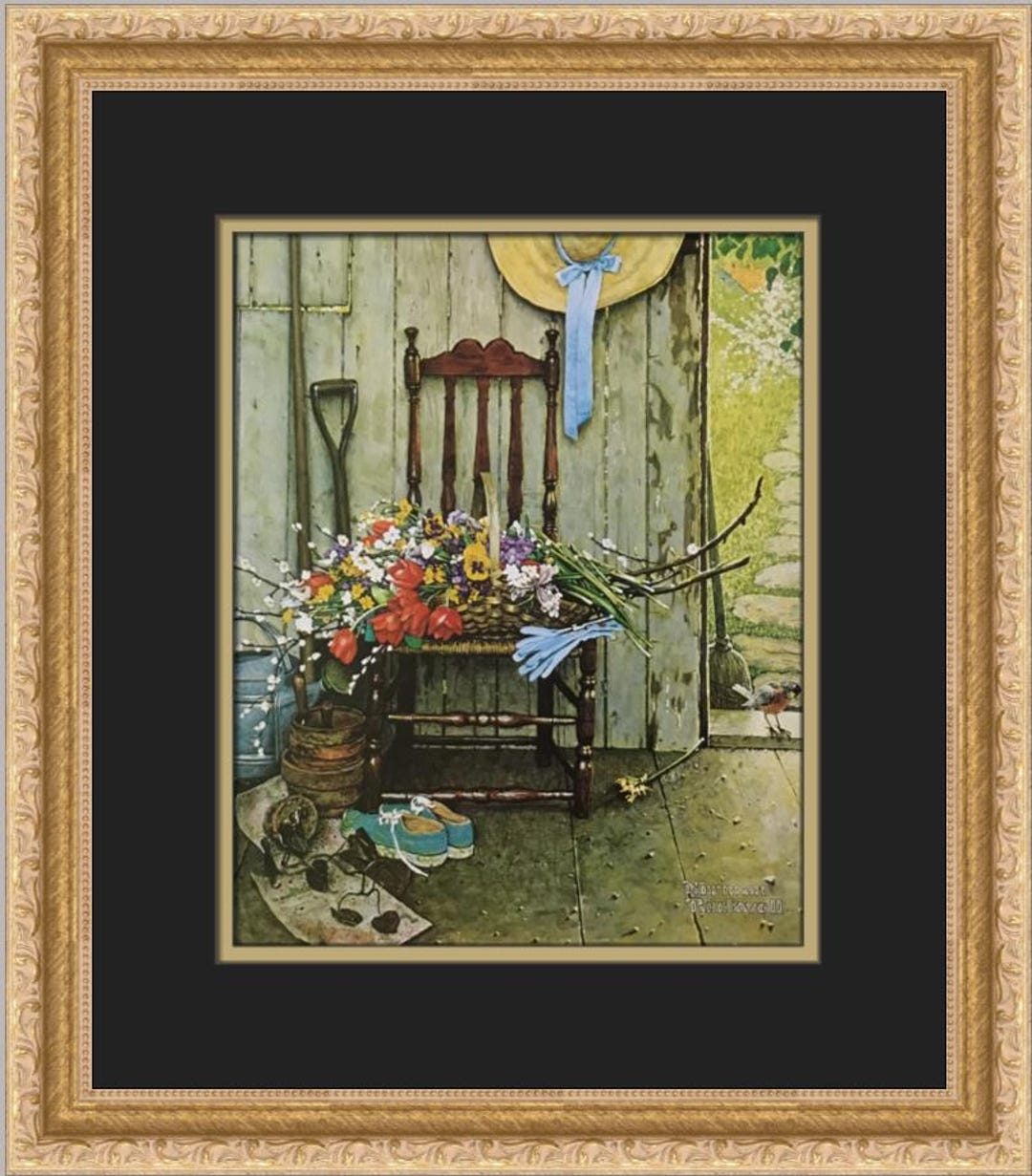 Norman Rockwell Spring Flowers Custom Framed Print - Etsy