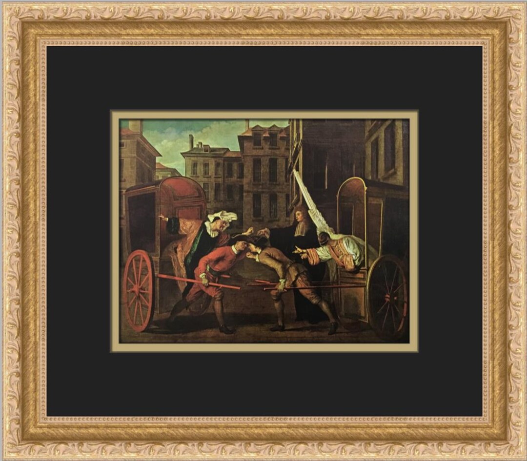 Claude Gillot the Two Carriages Custom Framed Print - Etsy