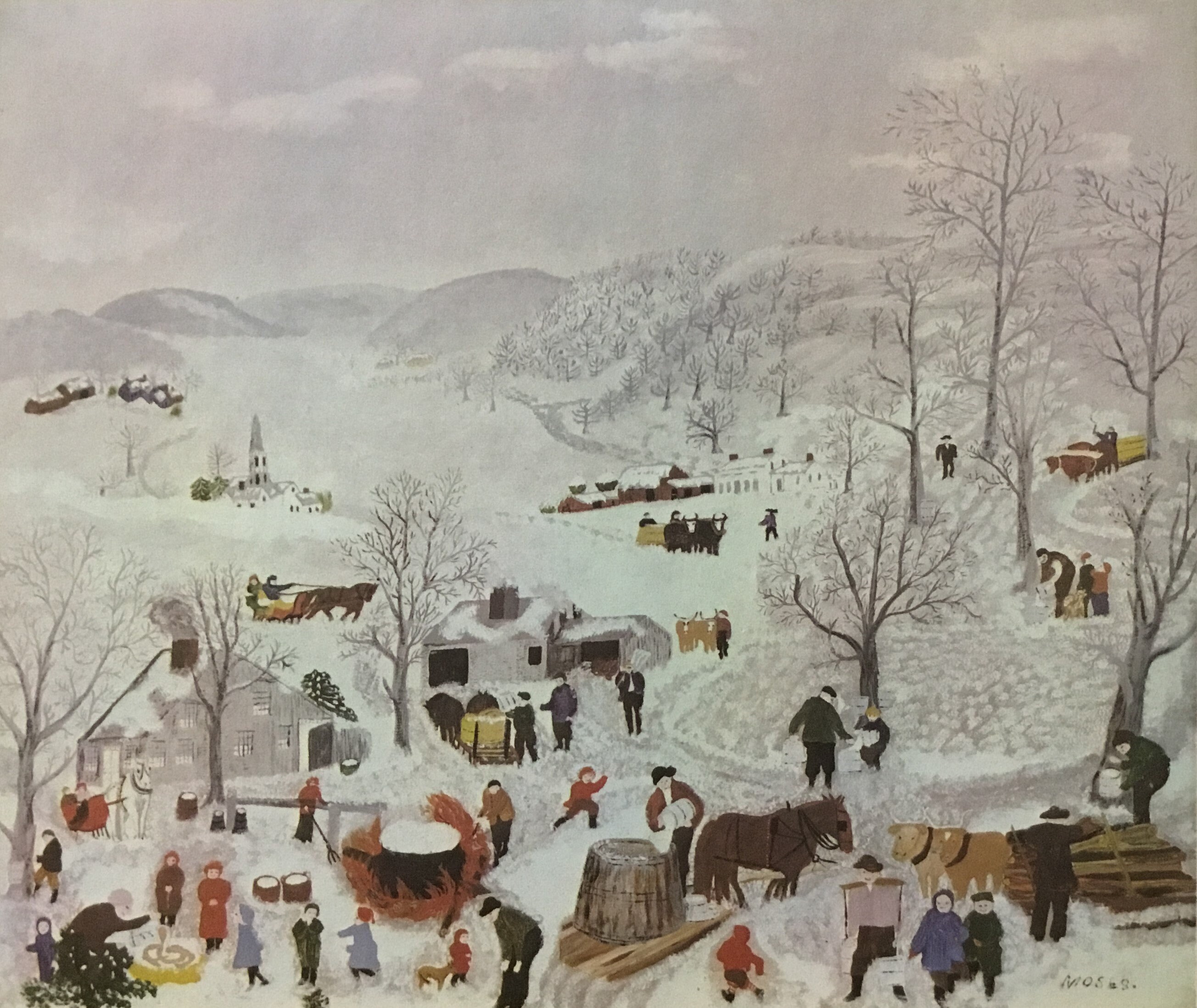 Grandma Moses Sugaring off Custom Framed Print - Etsy