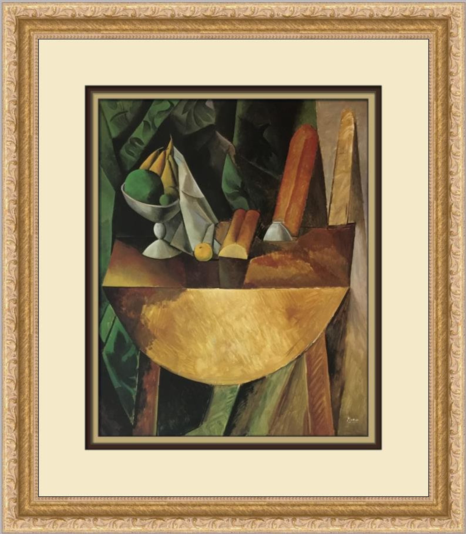 Pablo Picasso Loaves of Bread and Bowl of Fruit on a Table Custom ...