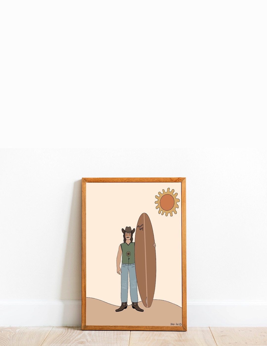 Groovy Surf Cowboy Art Print Surf Wall Art Prints Beach Prints Ocean ...