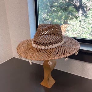 Straw Cowrie Shell Cowgirl Hat | Raffia Western Hat | Coastal Cowgirl ...