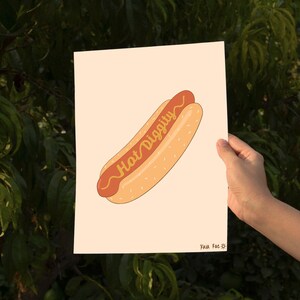 Hot Dog and Mustard Art Print | Hot Dog Illustration | Hot Diggity ...