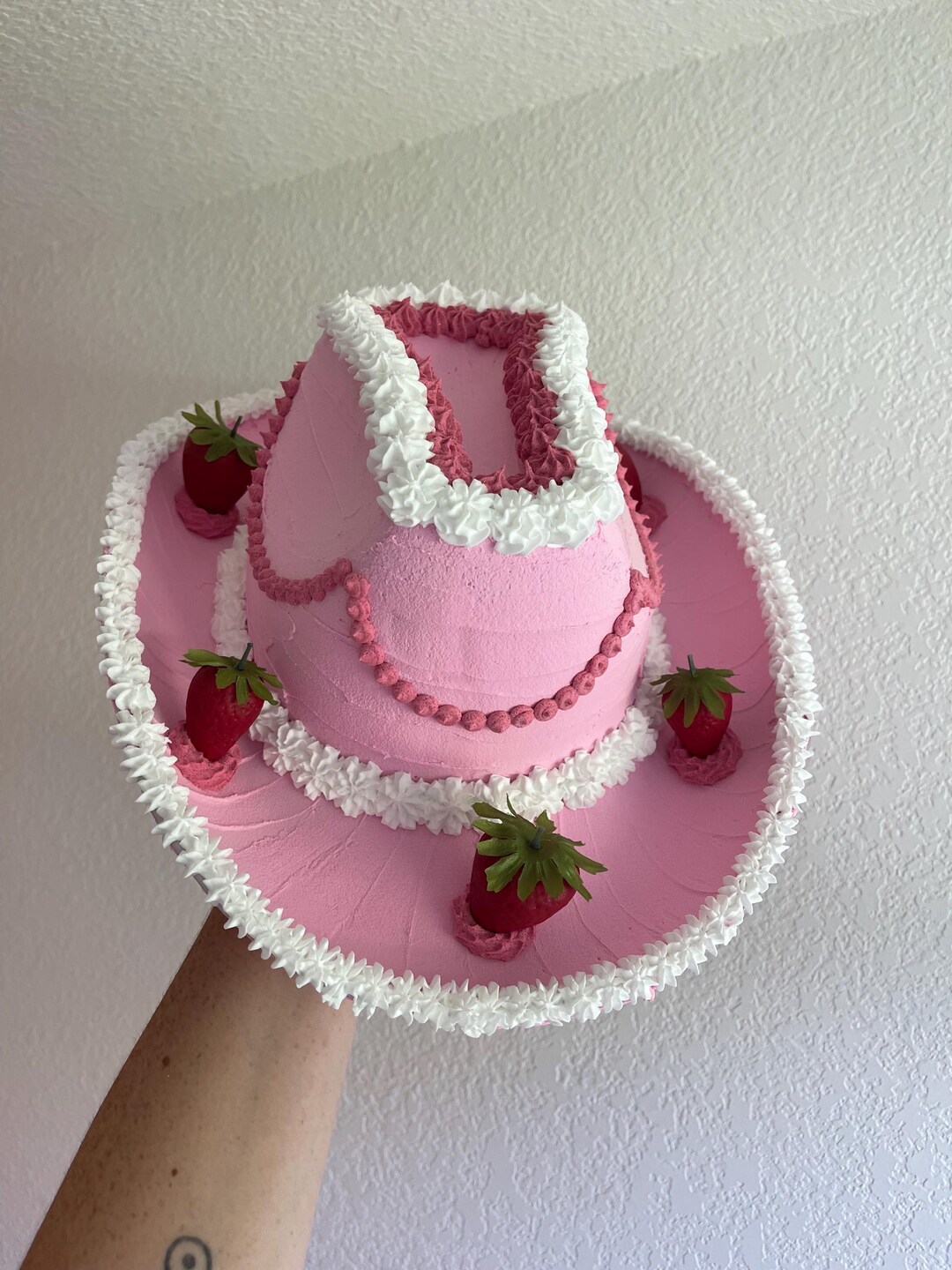 Strawberry Shortcake Fake Cake Cowboy Hat: Handmade Western Hat - Etsy