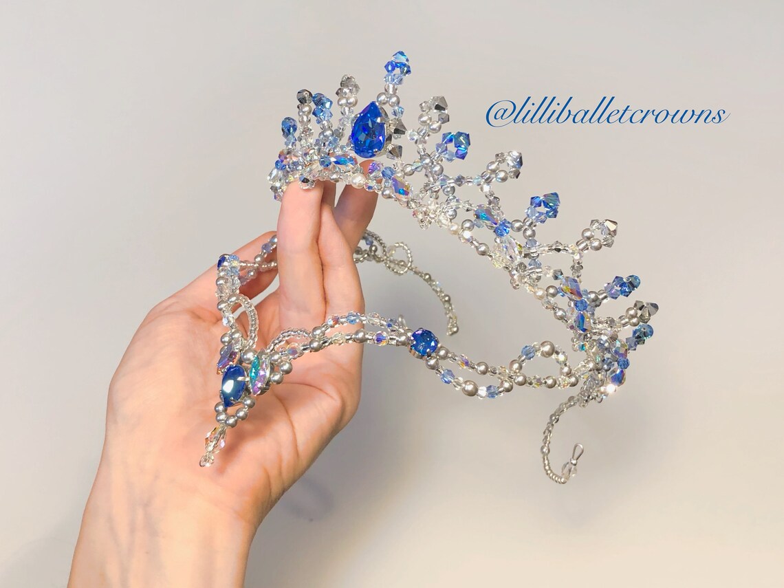 BALLET TIARA Blue Bird Tiara Blue Tiara Swarovski Tiara Le - Etsy