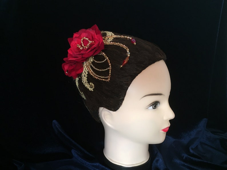 Professional Ballet Red Roses Hairpiece,red Roses, Ballet Tiara ...