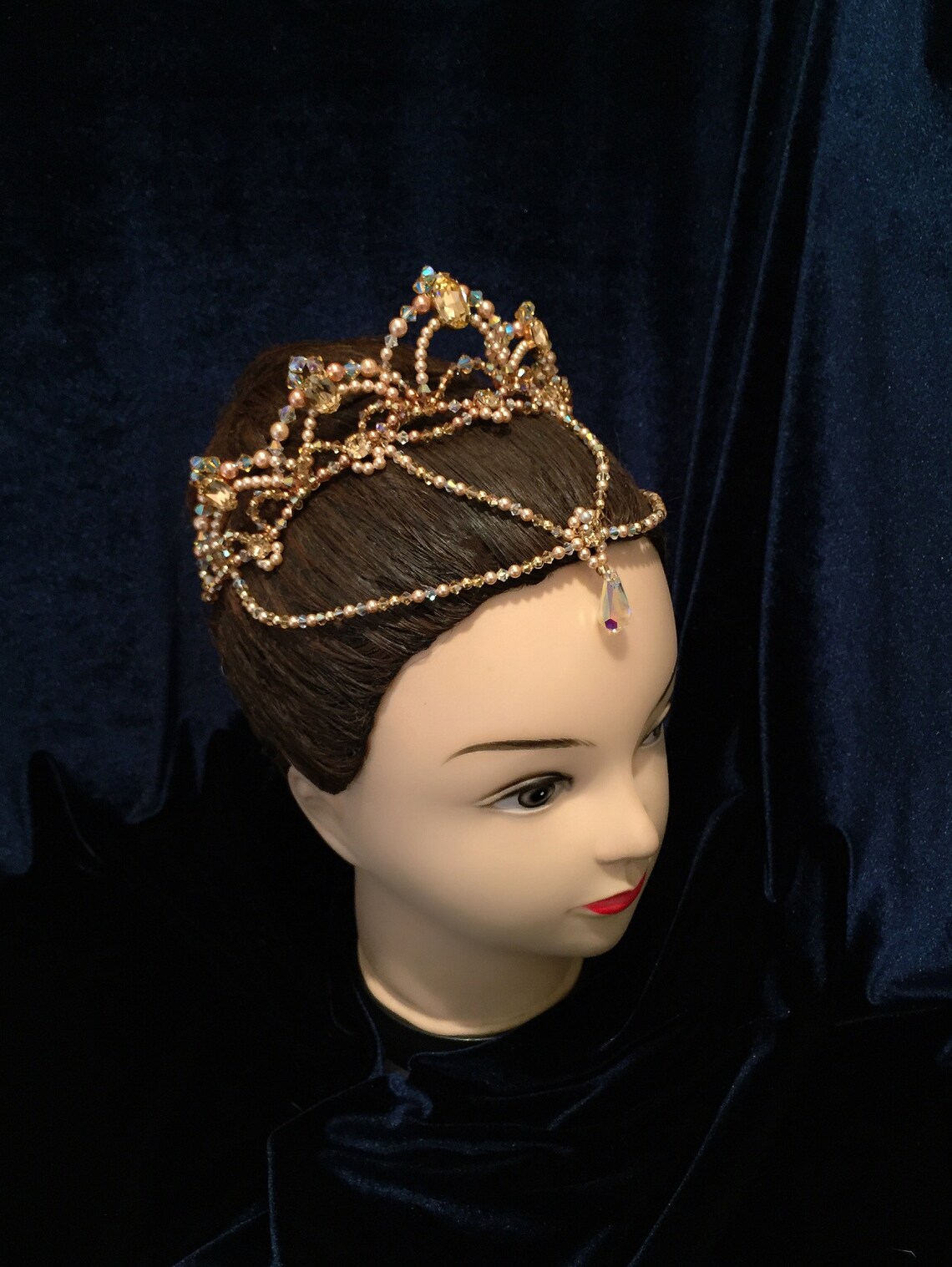 Peach Gold Ballet Tiara Ballet tiara Professional ballet | Etsy