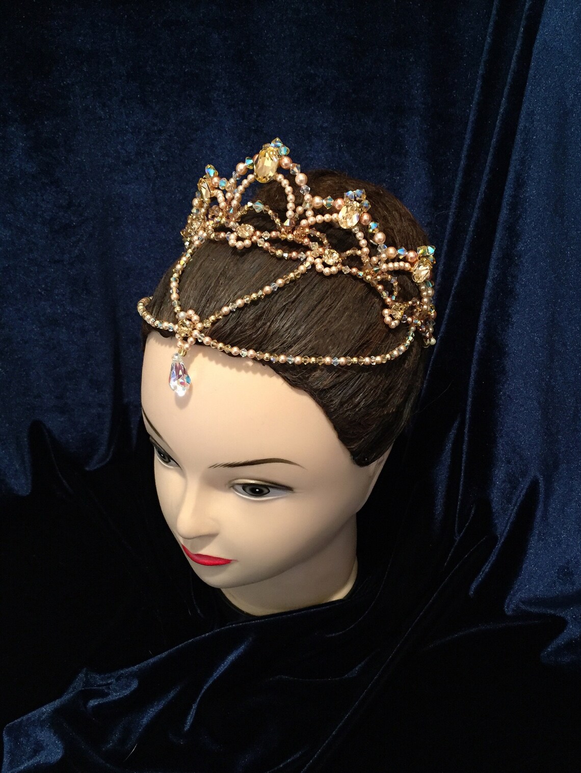 Peach Gold Ballet Tiara Ballet tiara Professional ballet | Etsy