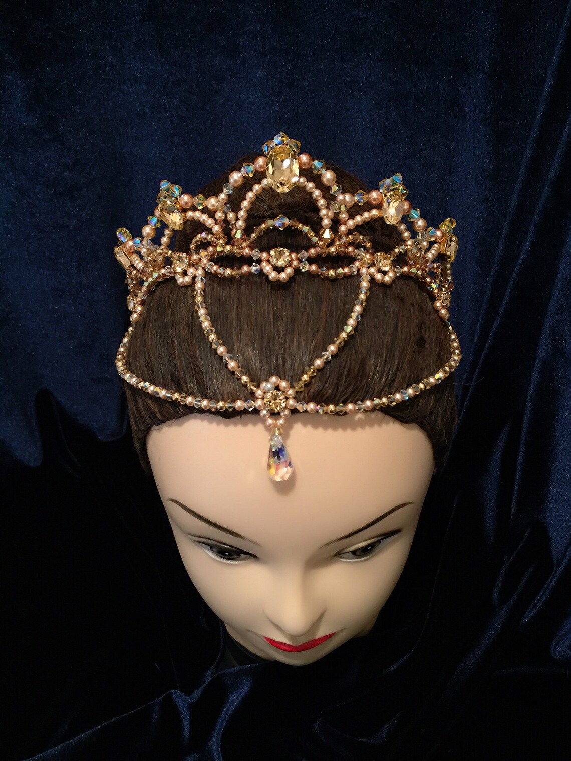 Peach Gold Ballet Tiara Ballet tiara Professional ballet | Etsy