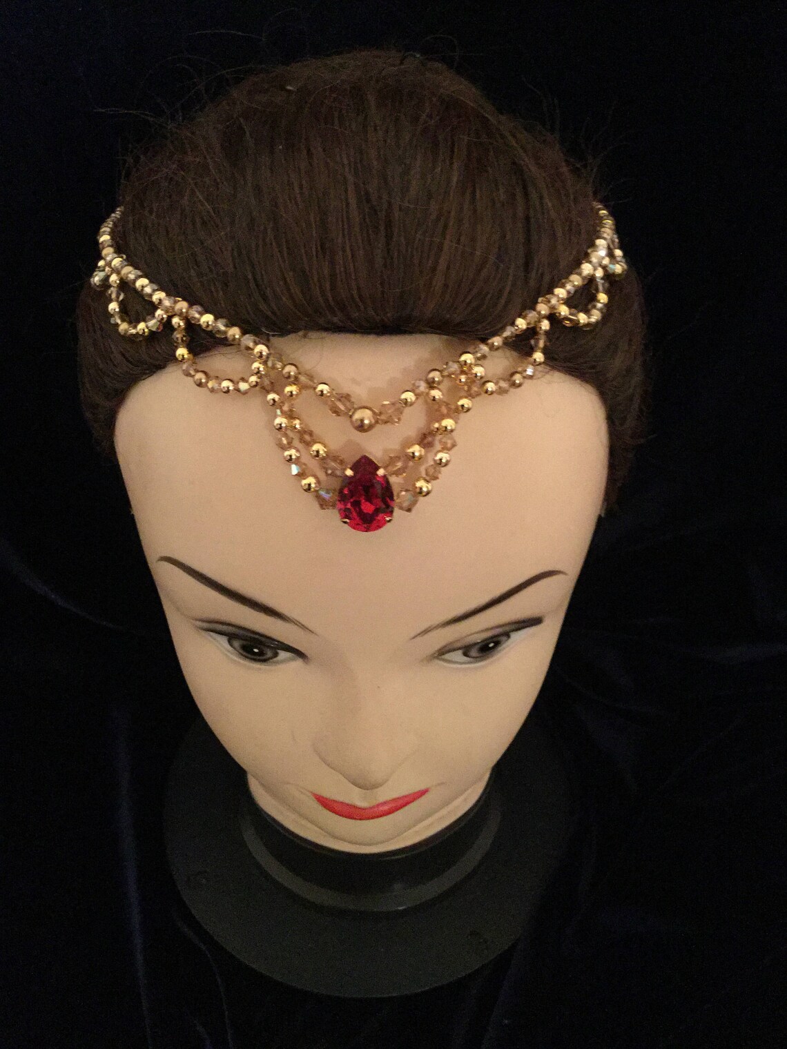 BALLET TIARA Professional Ballet Headpiece Red Tiara Diana - Etsy