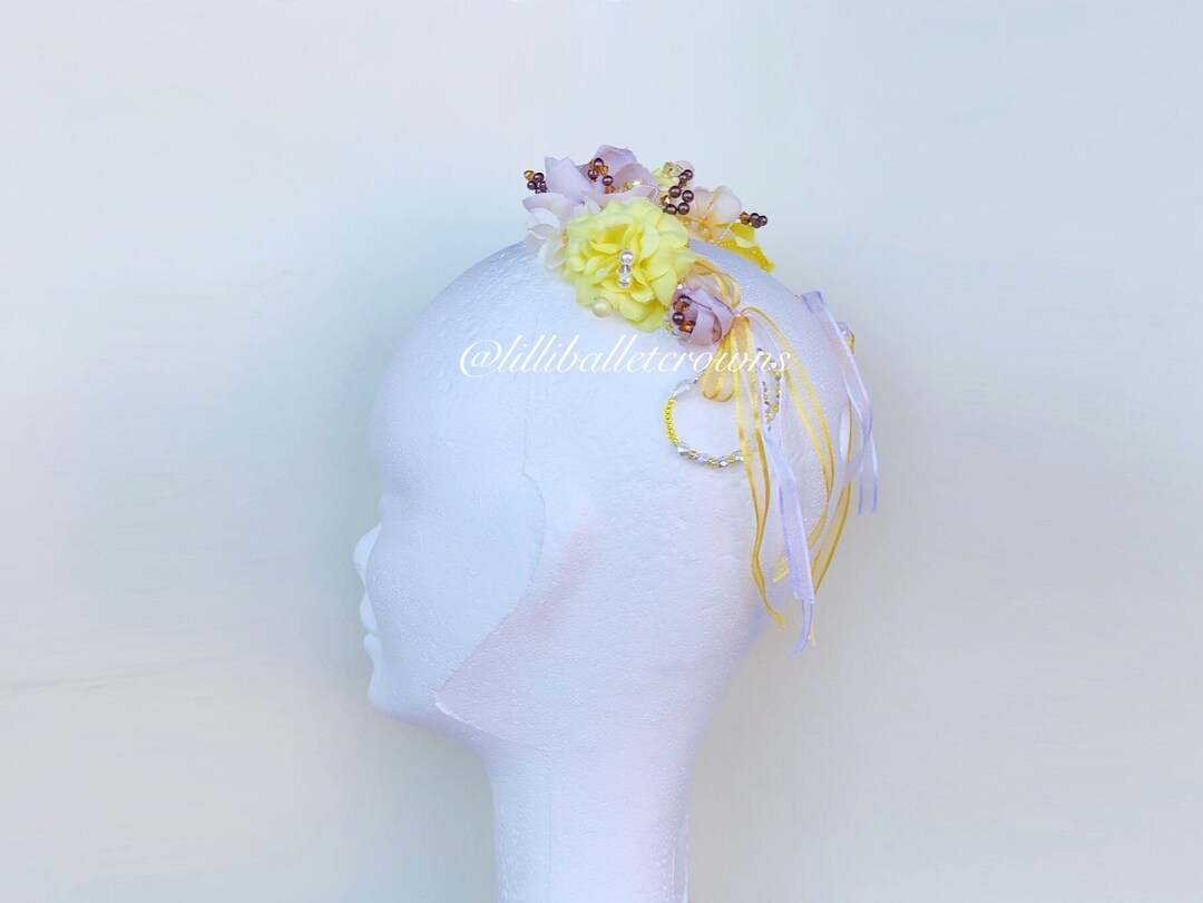 Ballet Headpiece, Flowers Ballerina Buns, Yellow Ballet Flowers ...