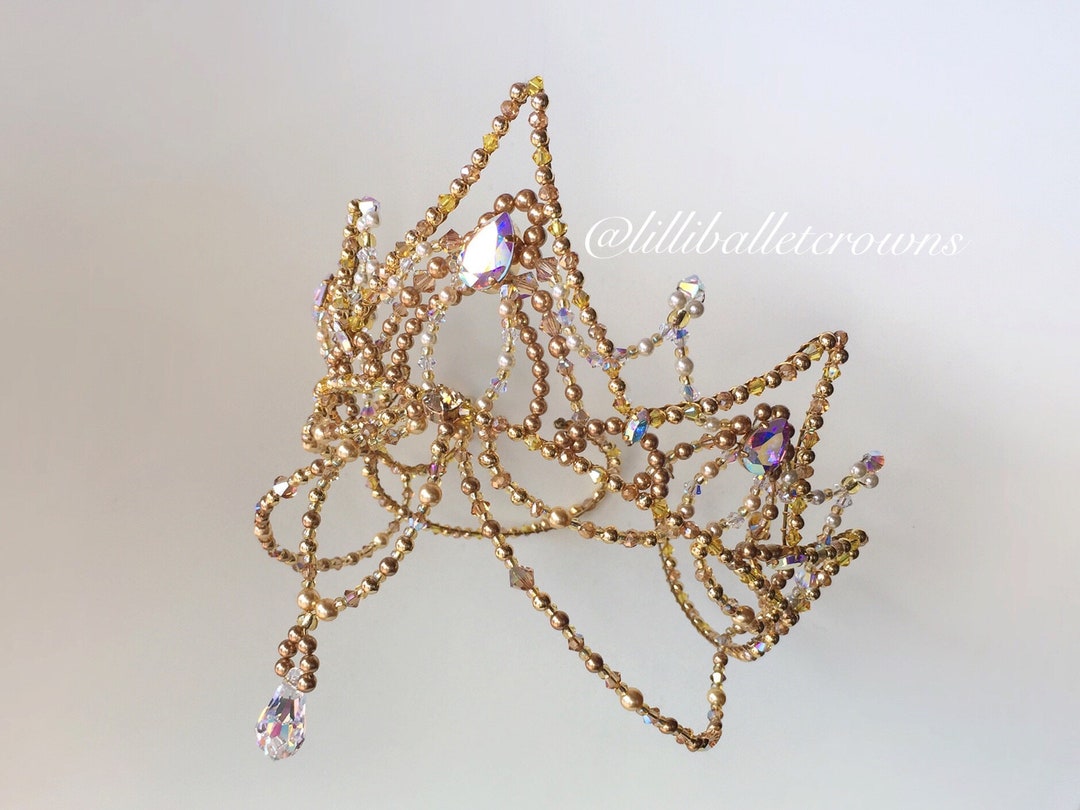 GAMZATTI TIARA BALLET Tiara Gold and Crystal Ballet - Etsy