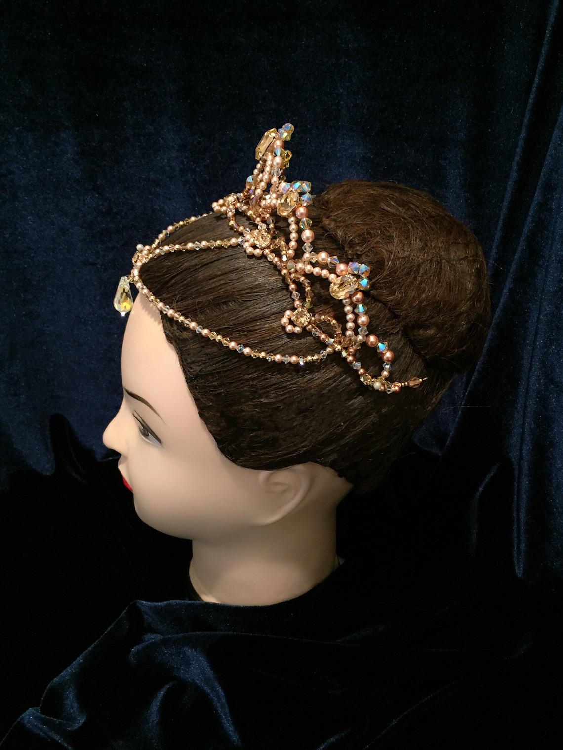 Peach Gold Ballet Tiara Ballet tiara Professional ballet | Etsy