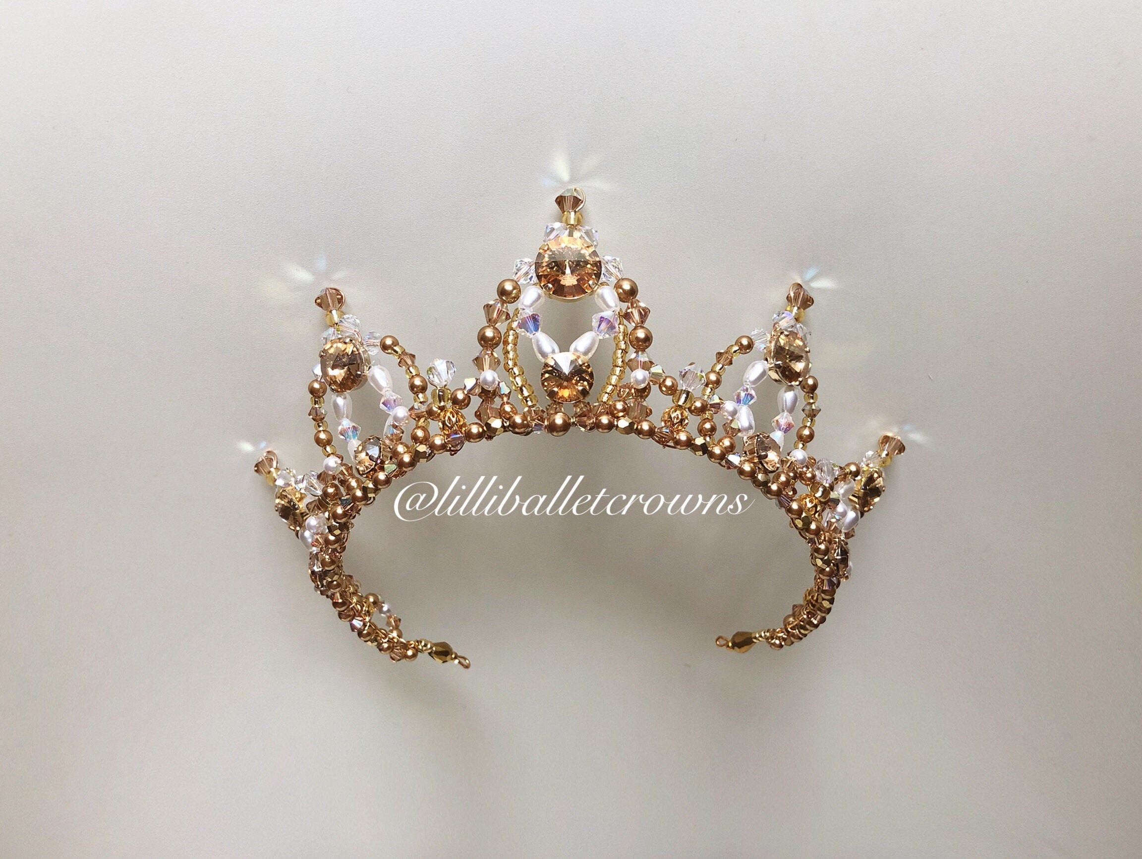 RAYMONDA BALLET Tiara Ballet Headpiece White and Gold Tiara | Etsy