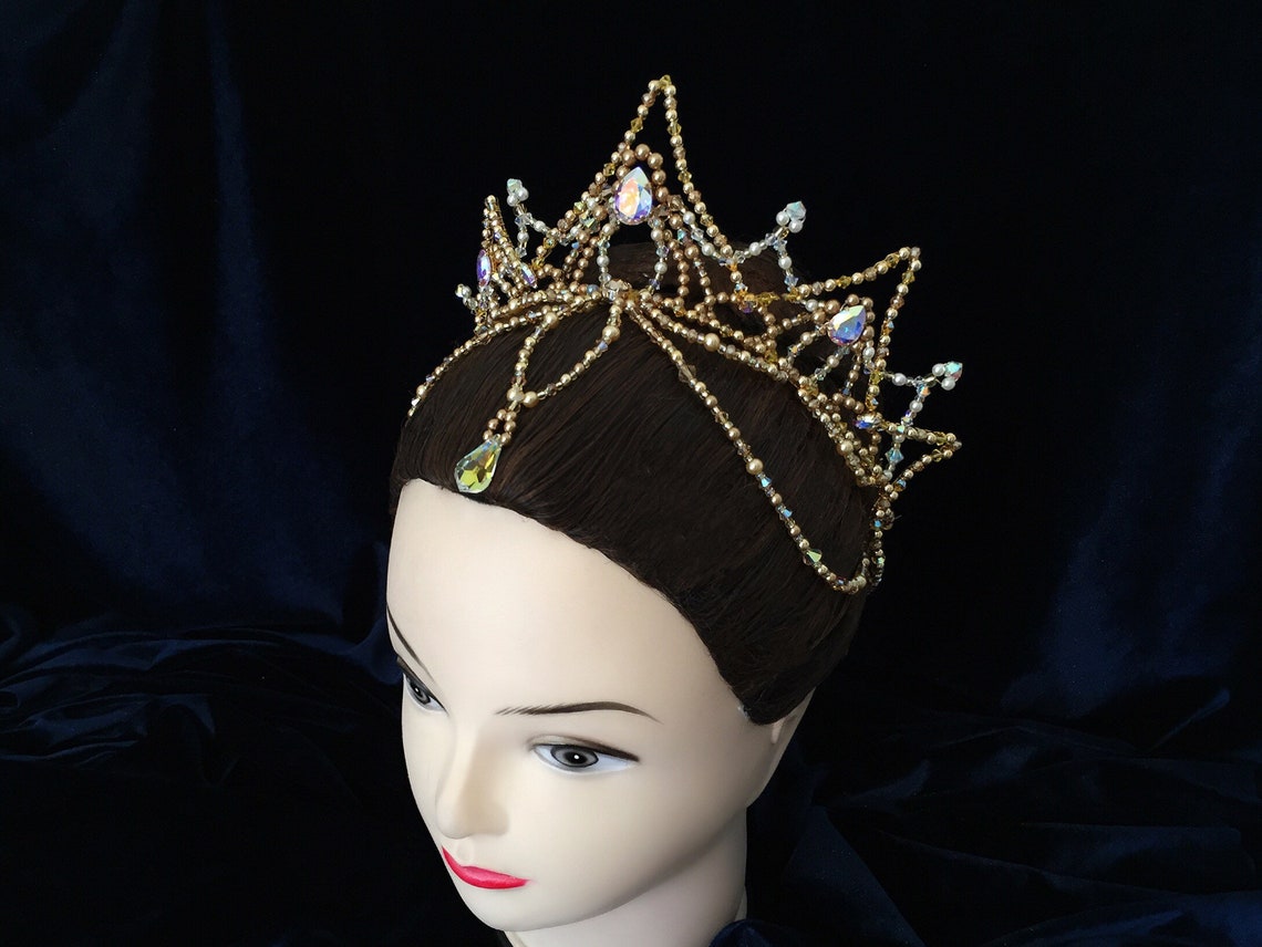 GAMZATTI TIARA BALLET Tiara Gold and Crystal Ballet - Etsy