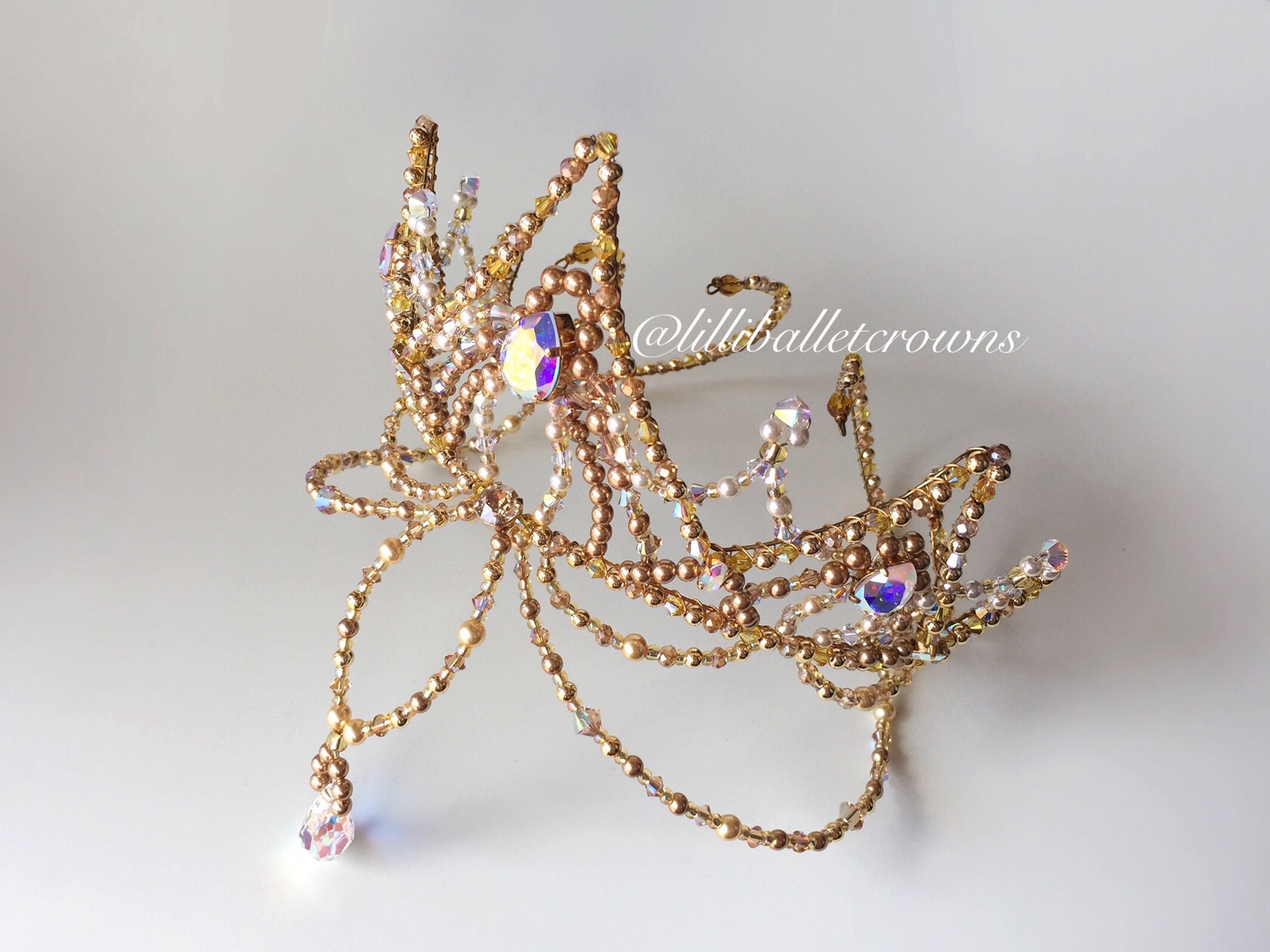 GAMZATTI TIARA BALLET Tiara Gold and Crystal Ballet | Etsy