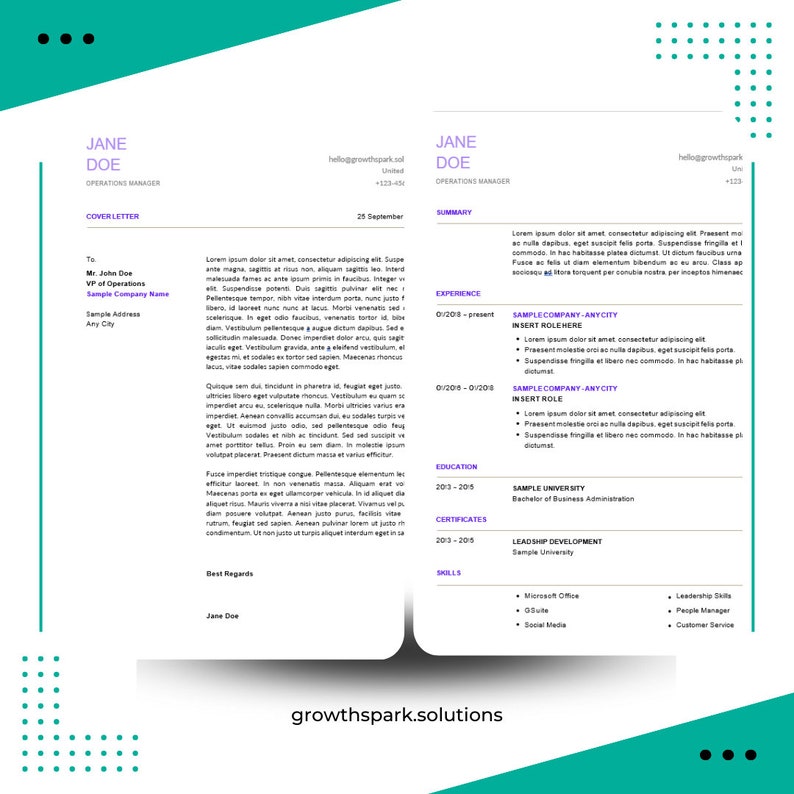Professional Resume & Cover Letter Bundle, ATS Compatible - Etsy
